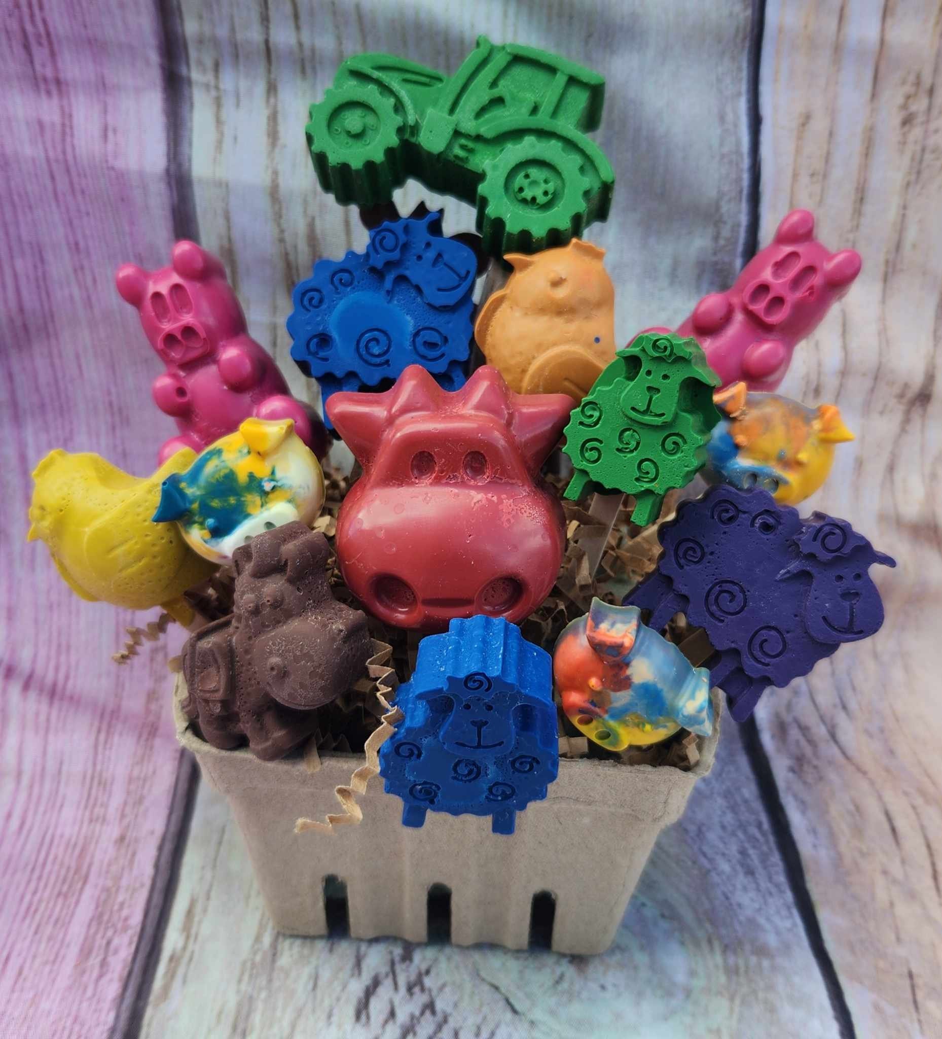 Farm Animal Crayons Gift Basket: Kids Birthday Party Favors - Etsy
