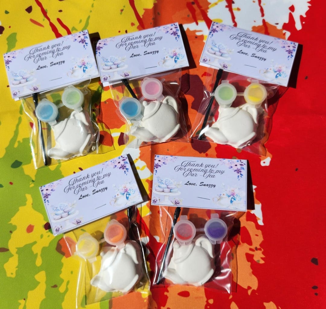 Tea Time-themed Plaster Paint Kits for Kids | DIY Paint Activity ...