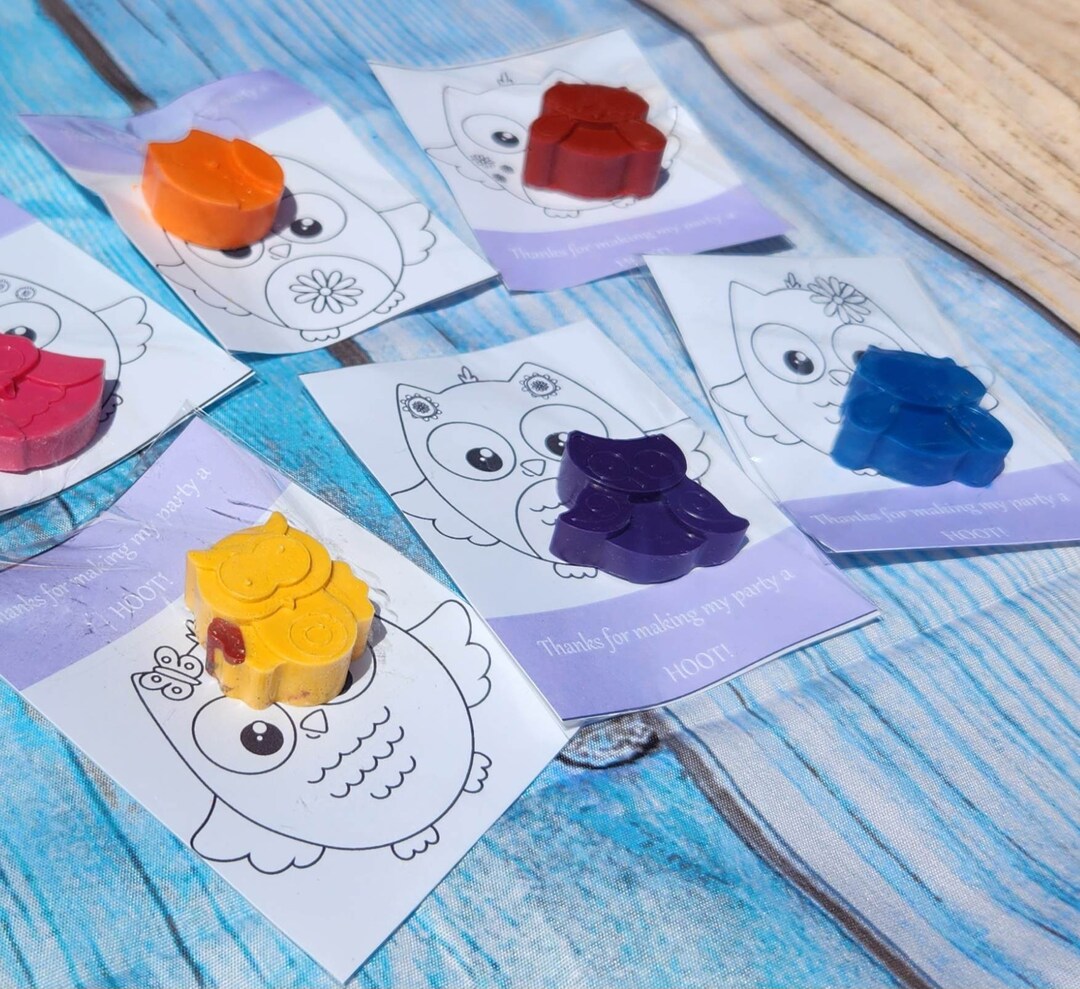 Owl Crayon Party Favors: Whimsical Coloring Fun for Kids' Celebrations ...