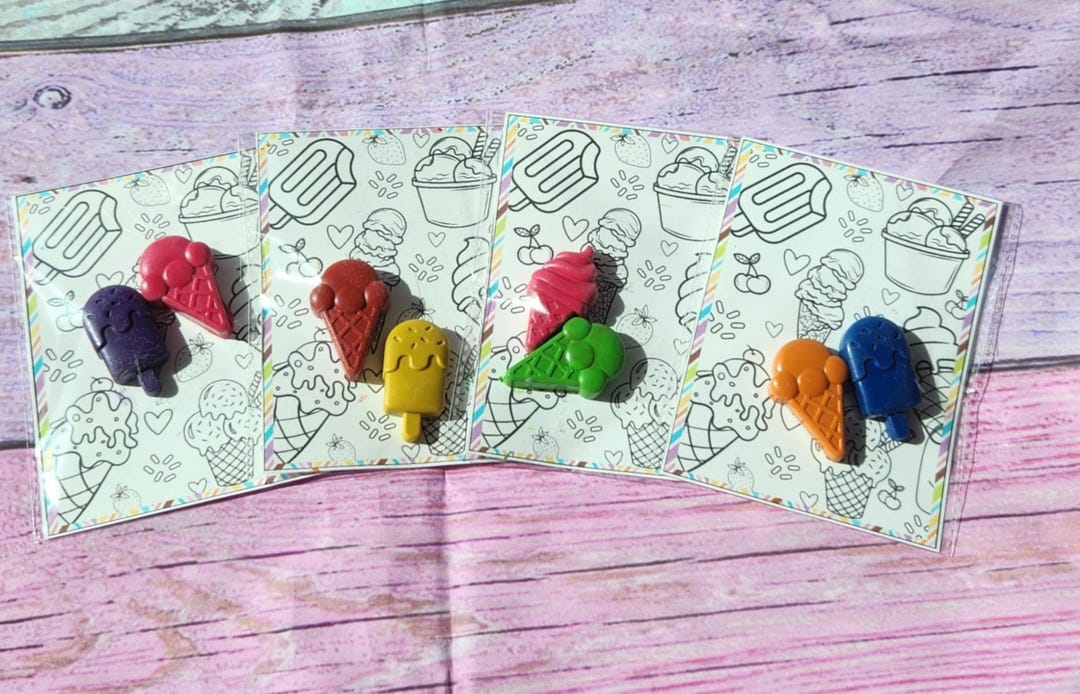 Ice Cream Crayon Coloring Page L Party Fillers | Birthday Party Favors ...