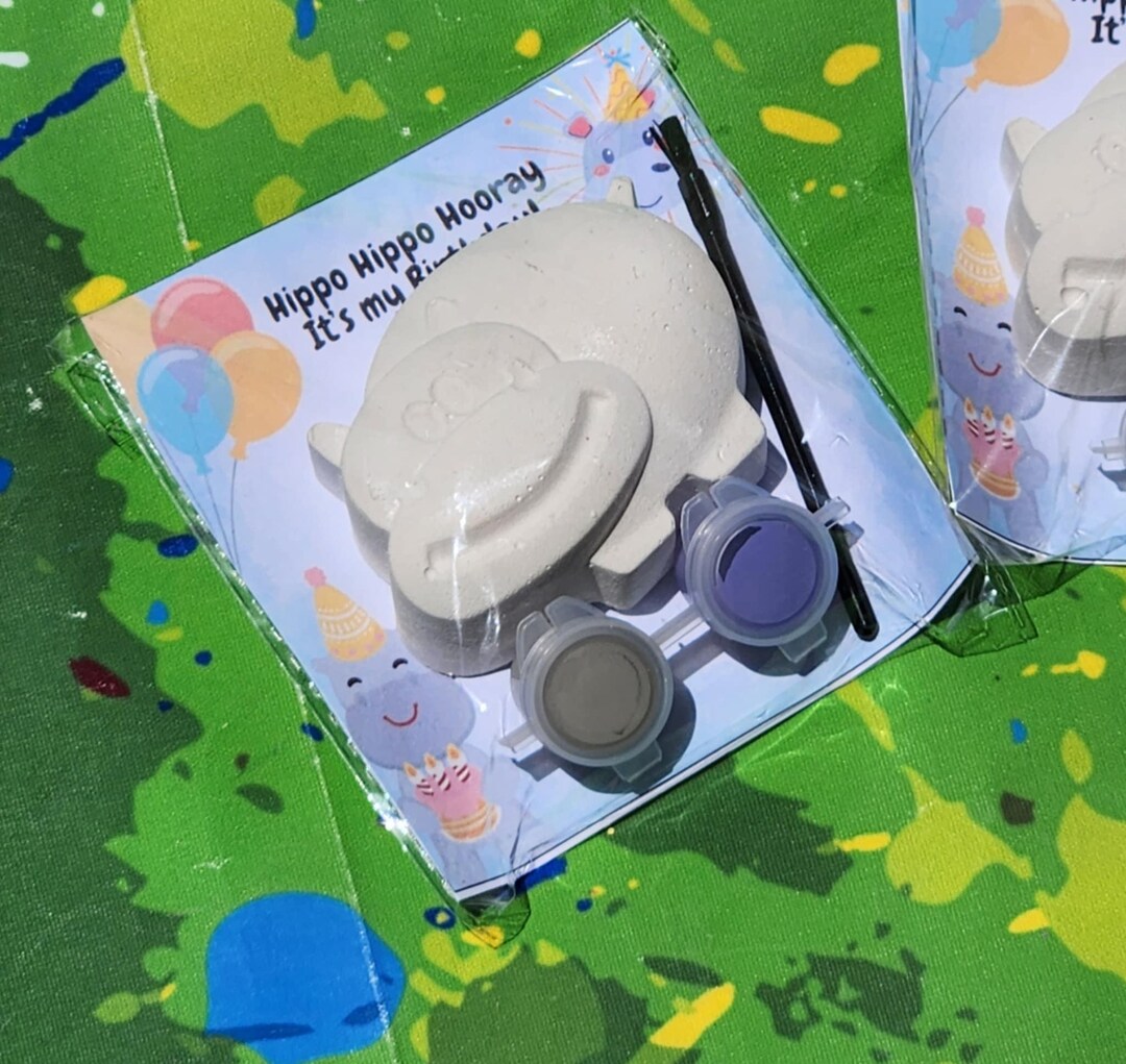 Hippo Party Favor Paint Kits for Kids | Safari Birthday Party Favors ...