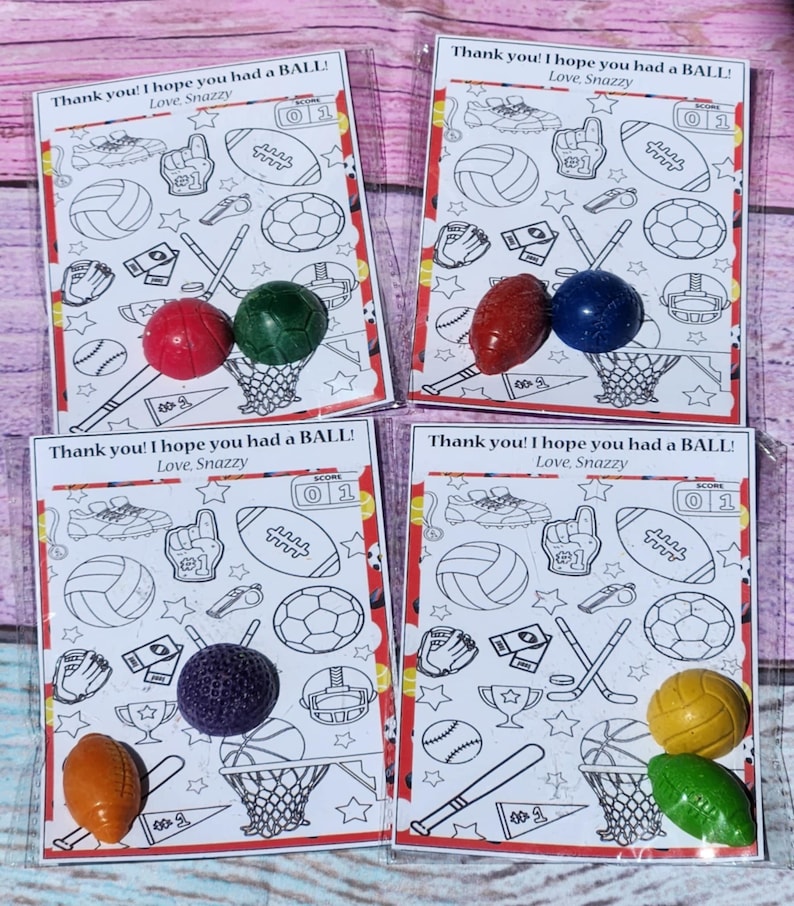 Sports Birthday Crayon Coloring Kit: Personalized Party Favors - Etsy