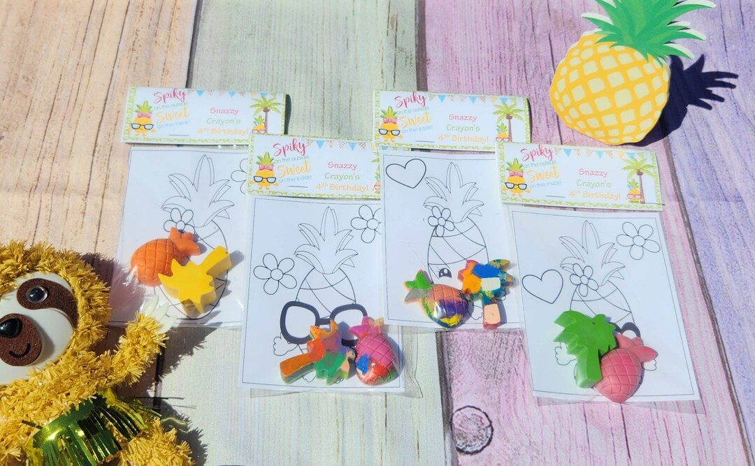 Hawaiian Luau Party Favors With Crayons Fun Tropical Goodie Bags for ...