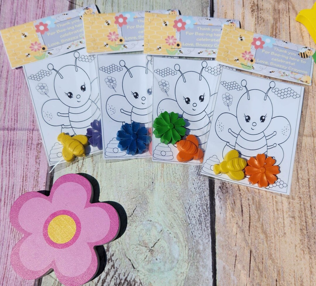 Buzz-worthy Fun: Bee Crayons With Coloring Page Perfect Kids' Birthday ...