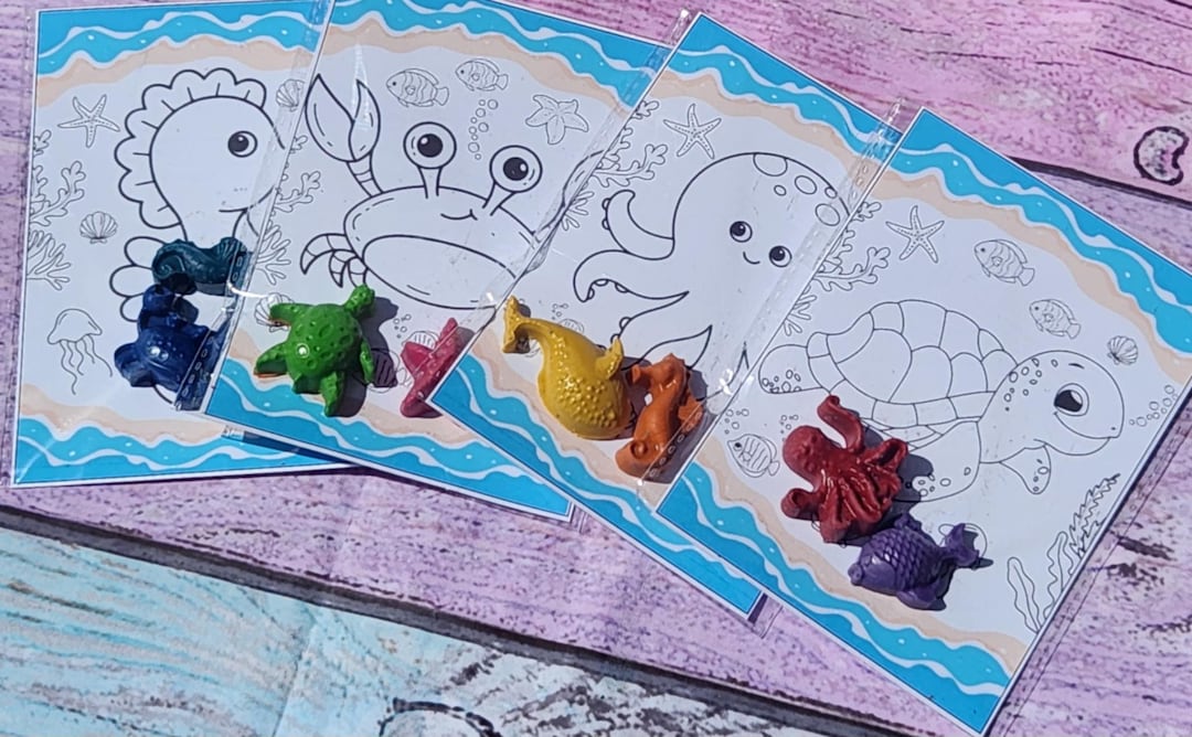 Under the Sea Crayon Party Favors | Ocean Crayons | Kids Birthday Favor ...