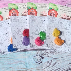 Pig Crayon Party Favors – Farm Animal Birthday Favors – Barnyard ...