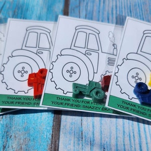 Farm Tractor Themed Coloring Party Favors , Personalized Crayons, Pig ...