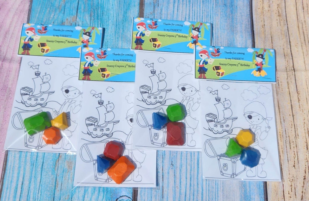 Pirate Boy Themed Coloring Kits With Crayons, Party Fillers Party ...