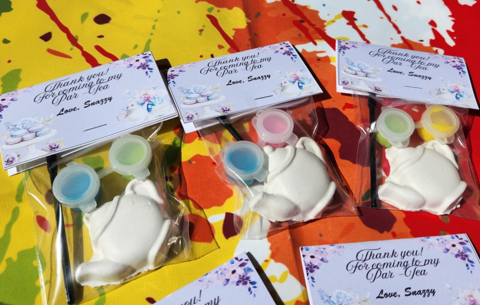 Tea Time-themed Plaster Paint Kits for Kids | DIY Paint Activity ...
