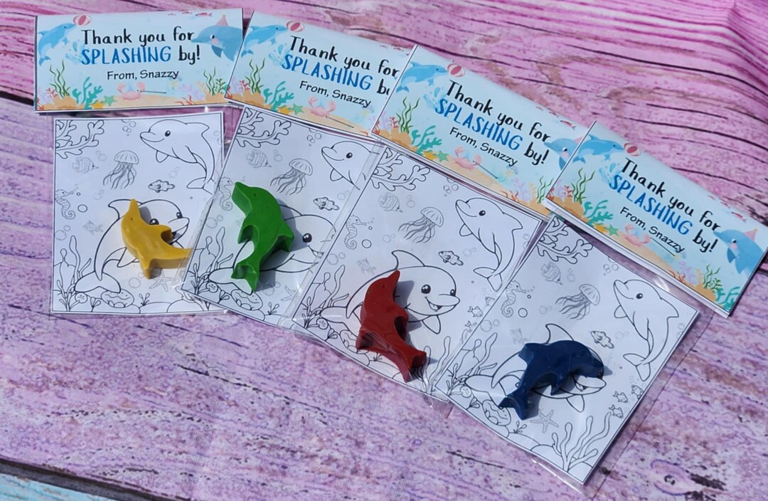 Dolphin Coloring Kits , Party Favors, Christmas Party, Crayon Names ...