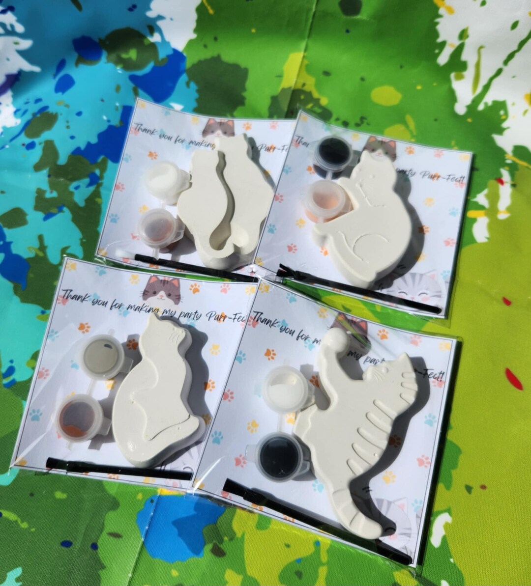 Cat Plaster Painting Set for Party Favor Activities L DIY Paint Set L ...