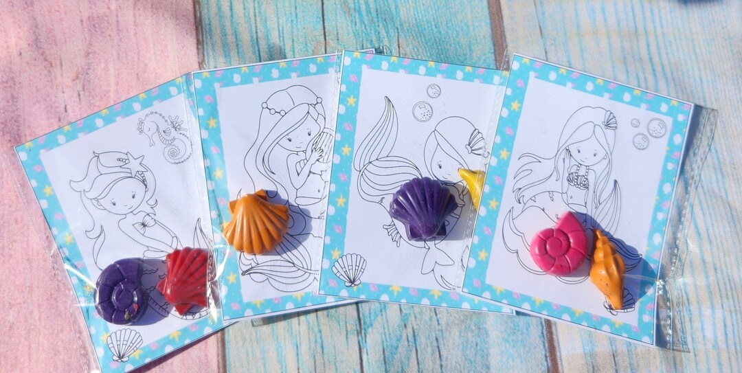 Mermaid Crayon Party Favors L Sea Shell Crayons L Mermaid Birthday ...