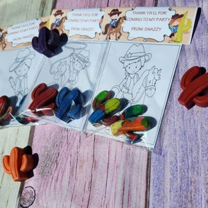 Cowboy Themed Coloring Kits With Crayons, Party Fillers - Party Favors ...