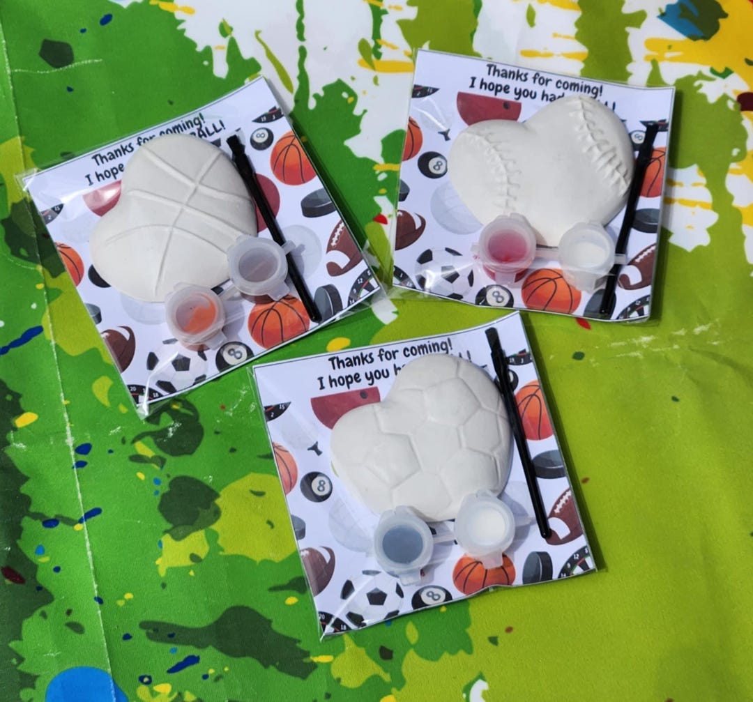 Sports Theme Plaster Paint Kits for Kids | Party Favors | DIY Sports ...