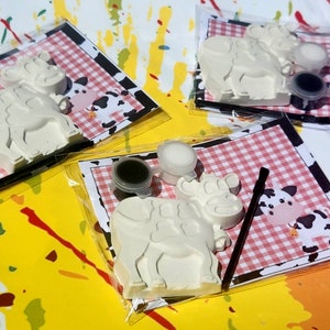 Cow Birthday Paint Your Own Kits , Farm Party Favors, Crayon Names ...