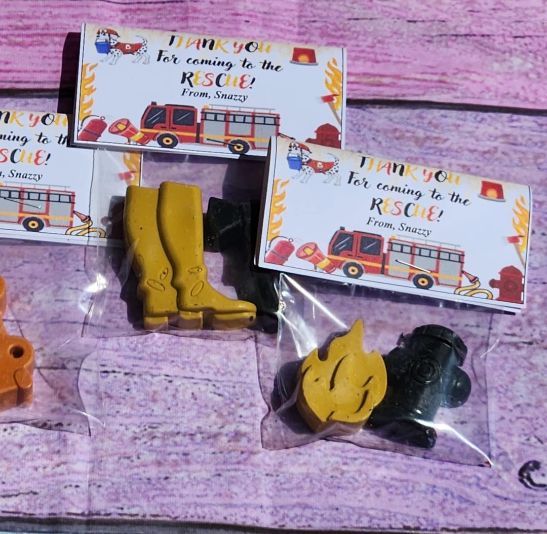 Fire Truck Crayon Party Favors | Firefighter Birthday Theme | Non-toxic ...