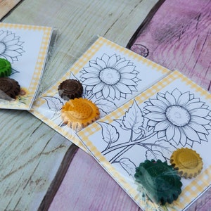 Sunflower Coloring Kits L Sunflower Crayons L Party Favors L Birthday ...