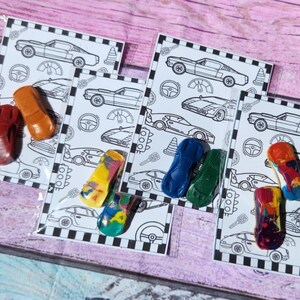 Car Crayons - Racing by Coloring Cards| Personalized Party Favors for ...