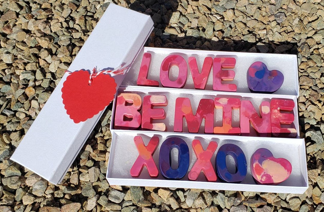 Valentine's Crayon Names L Be Mine L Love L XOXO L Crayon Letters L ...