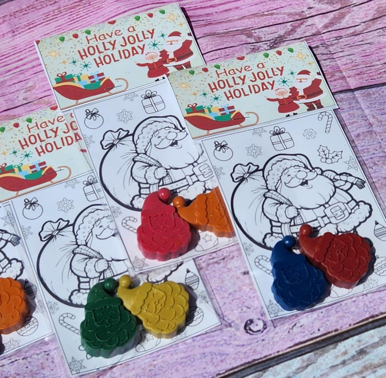 Santa Coloring Kits With Santa Crayons – Christmas Party Favors ...