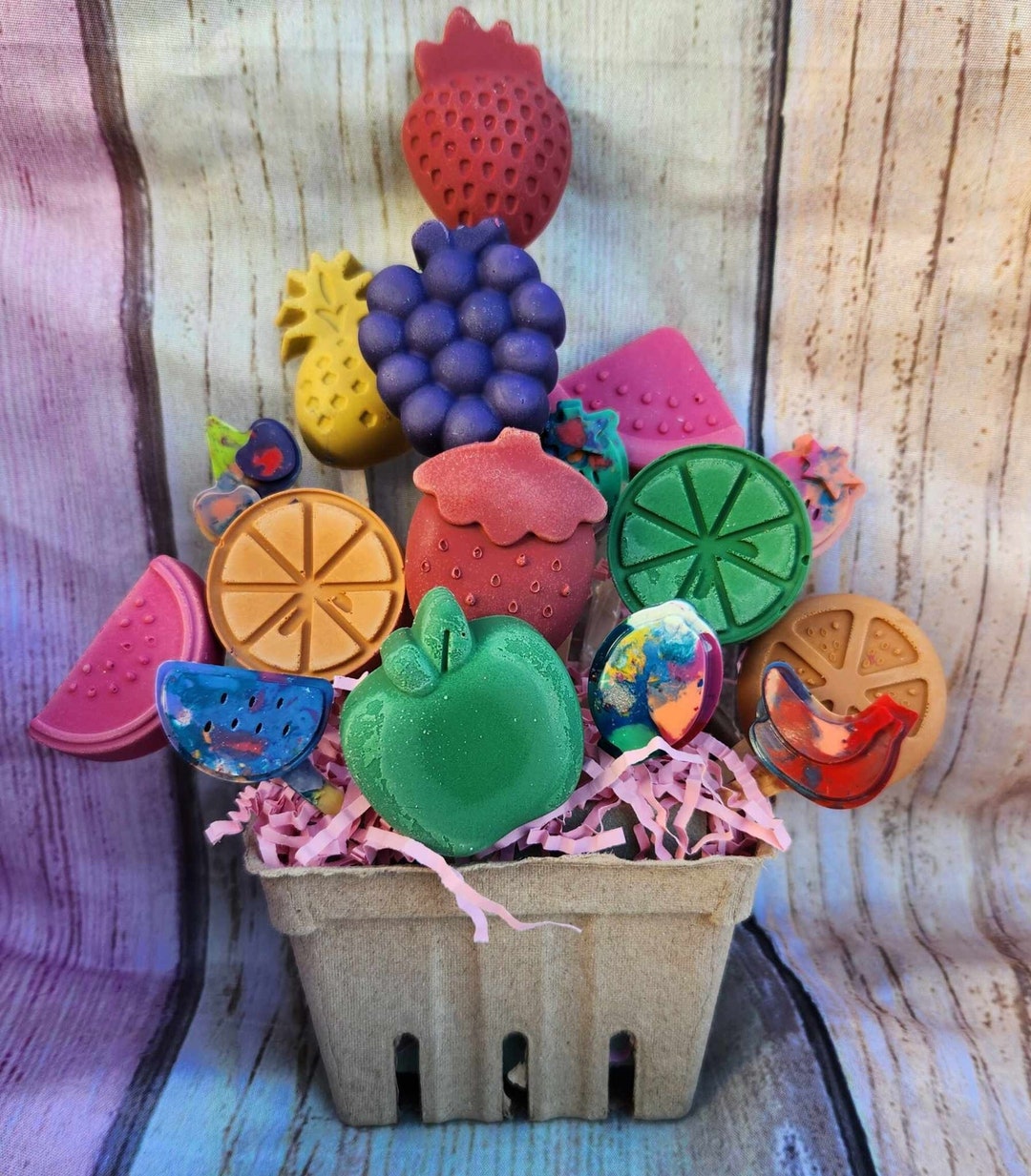 Fruit Crayon Gift Basket: Trutti Fruitti Party Favors - Etsy