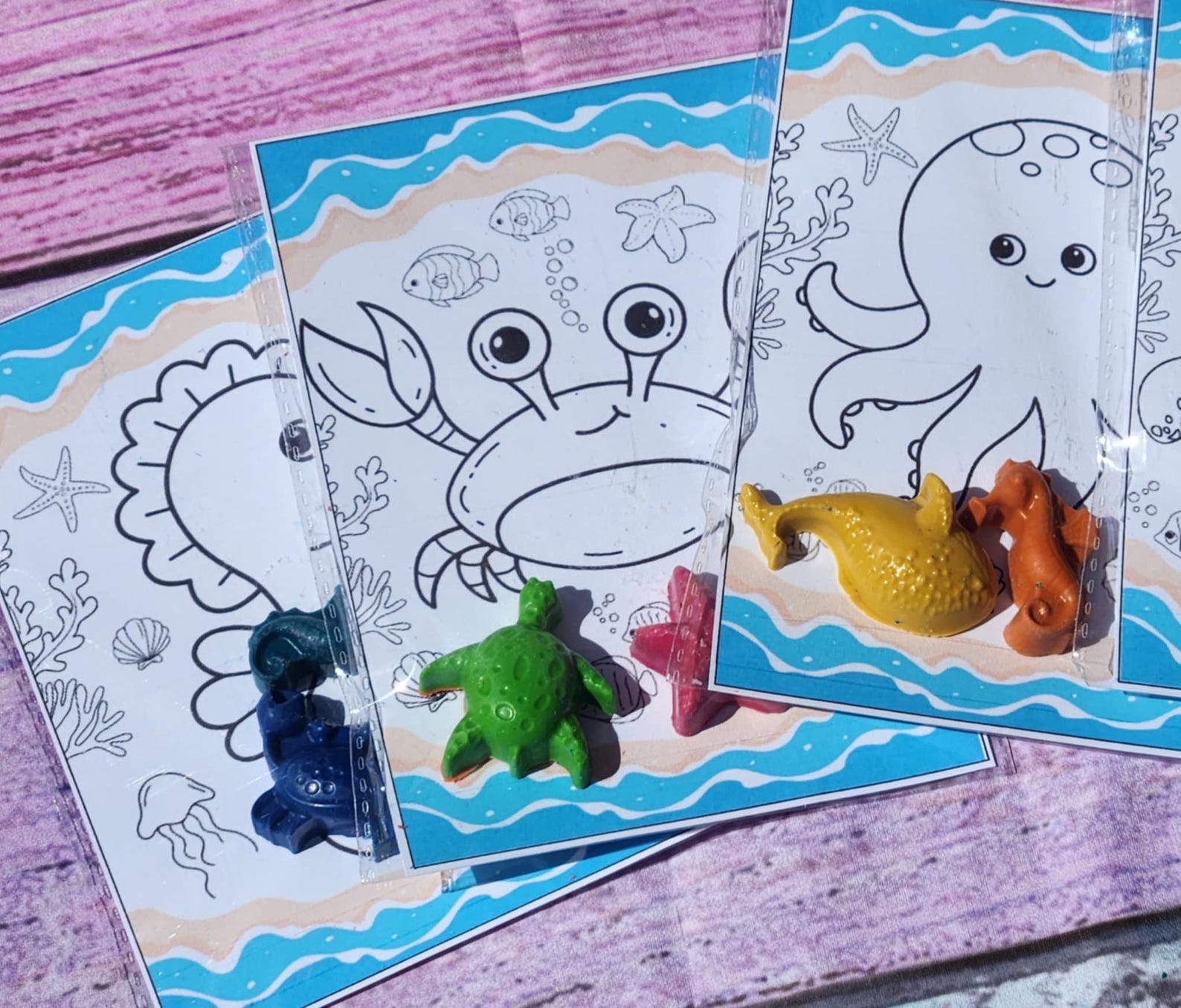 Under the Sea Crayon Party Favors | Ocean Crayons | Kids Birthday Favor ...