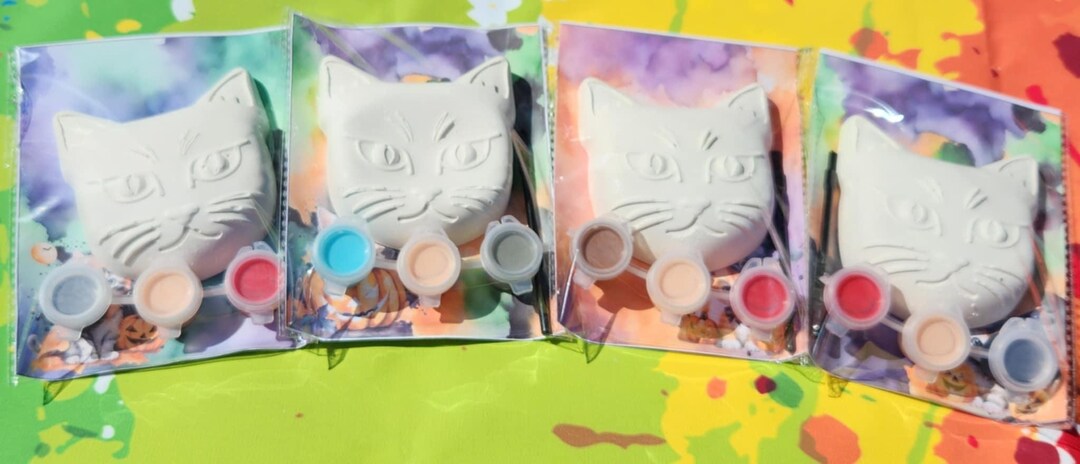 Halloween Cat Plaster Party Favors Paint Kits for Kids – Fun & Creative ...