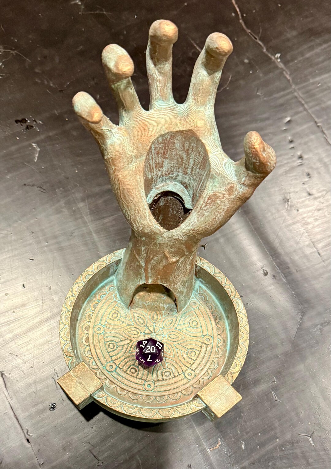 Dice Tower - Weathered Copper Zombie Hand (copper and Copper Patina) - Etsy