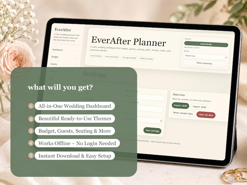 Wedding Planner App – Simple Browser Planner (spreadsheet Alternative ...