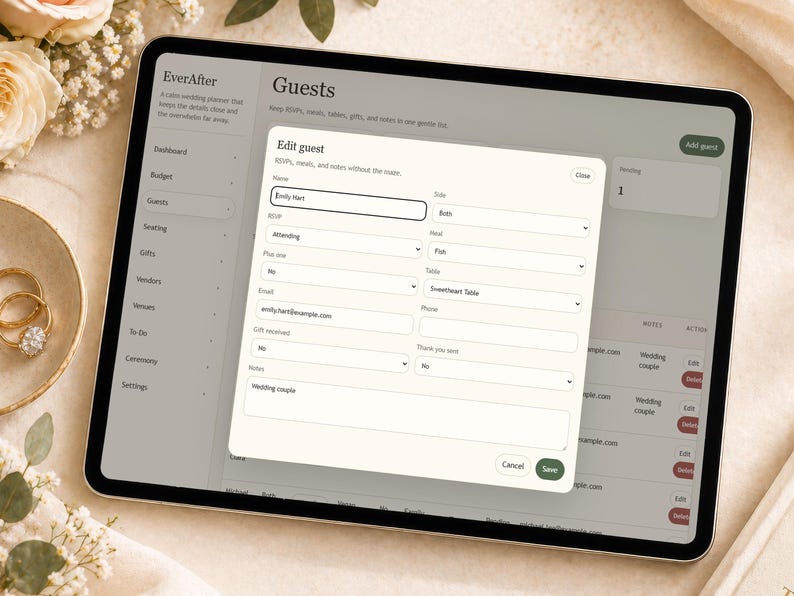 Wedding Planner App – Simple Browser Planner (spreadsheet Alternative ...