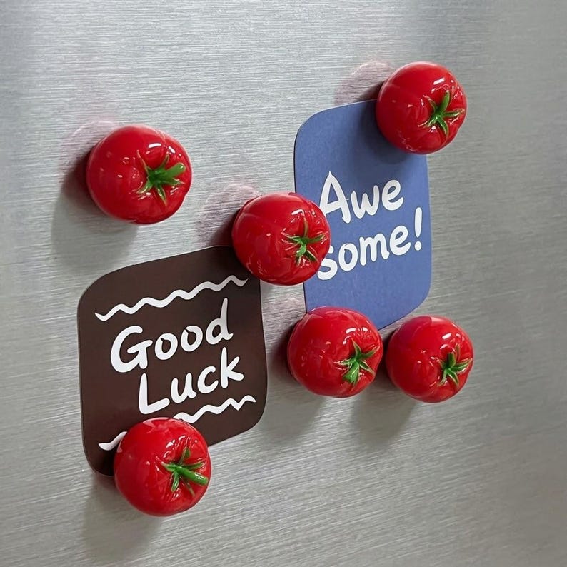 Realistic Tomato Fridge Magnets | Mini Resin Kitchen Decor, Whiteboard ...