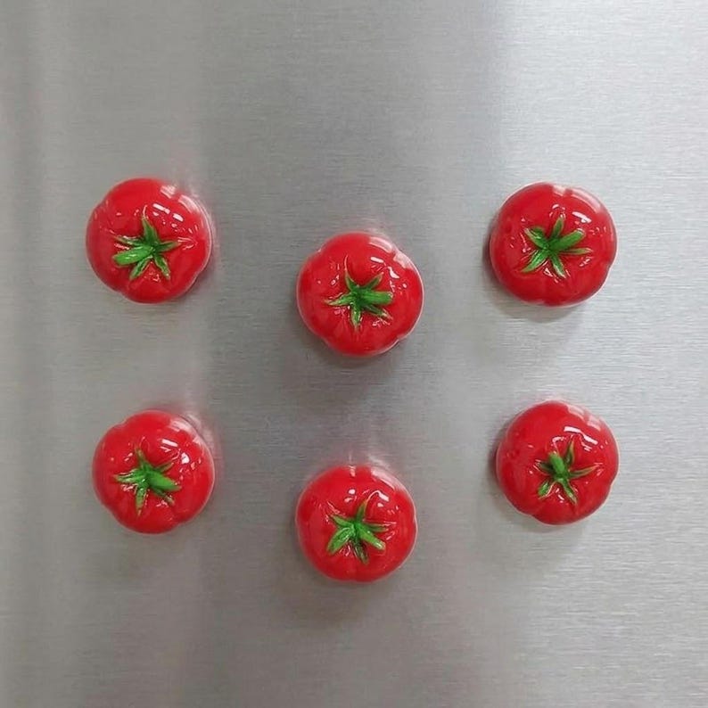 Realistic Tomato Fridge Magnets | Mini Resin Kitchen Decor, Whiteboard ...