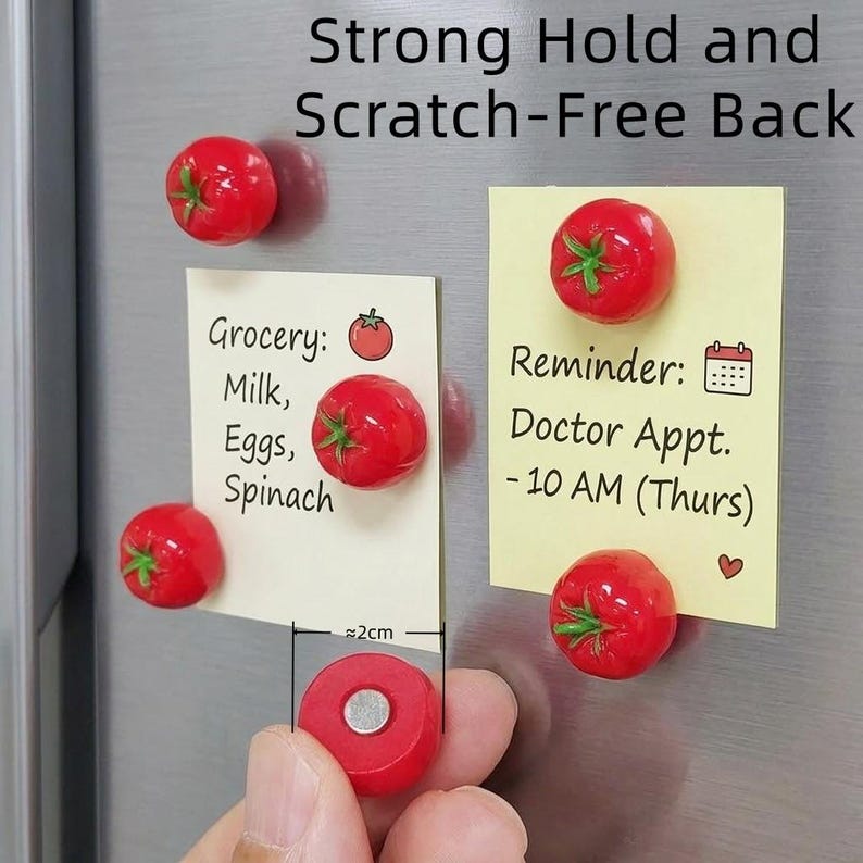 Realistic Tomato Fridge Magnets | Mini Resin Kitchen Decor, Whiteboard ...