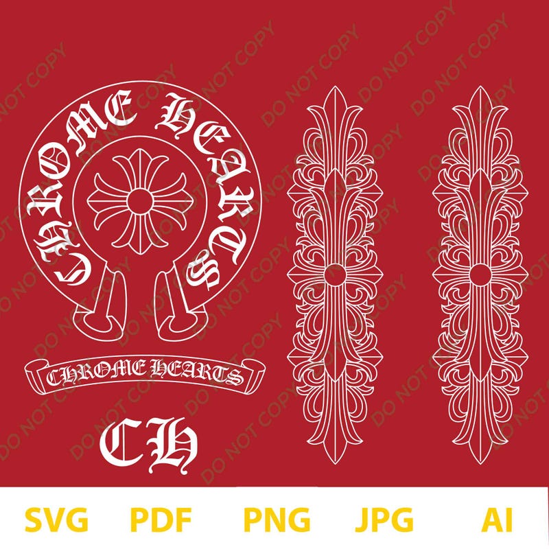 Chrome Heart Cross Svg - Etsy