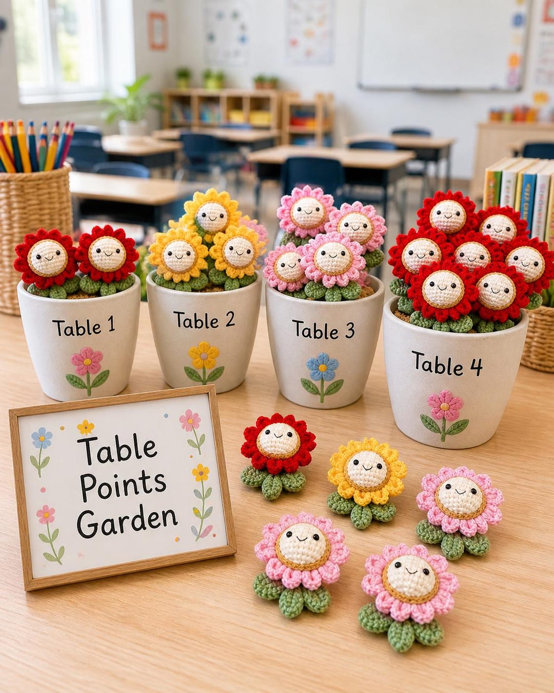 Classroom Reward System Crochet Flowers, Kindness Jar Tokens, Teacher ...