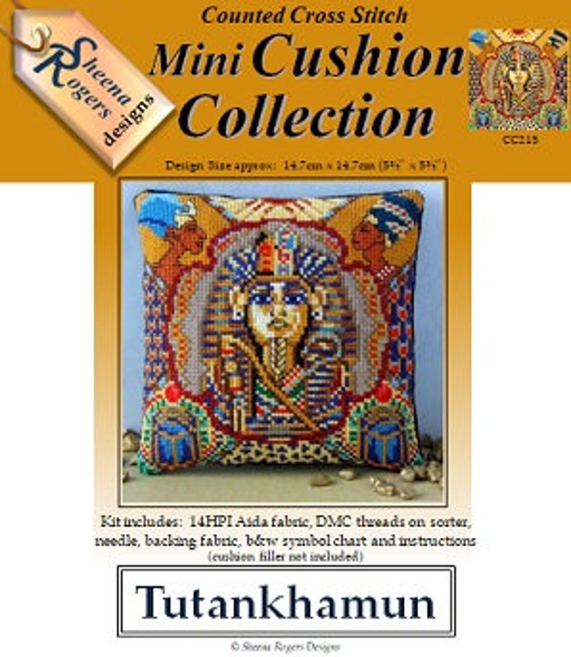 Tutankhamun Counted Cross Stitch Mini Cushiont Kit Sheena - Etsy