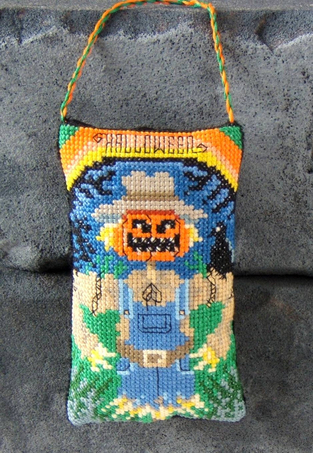 Scary Scarecrow Halloween Counted Cross Stitch Hanging Decoration Kit ...