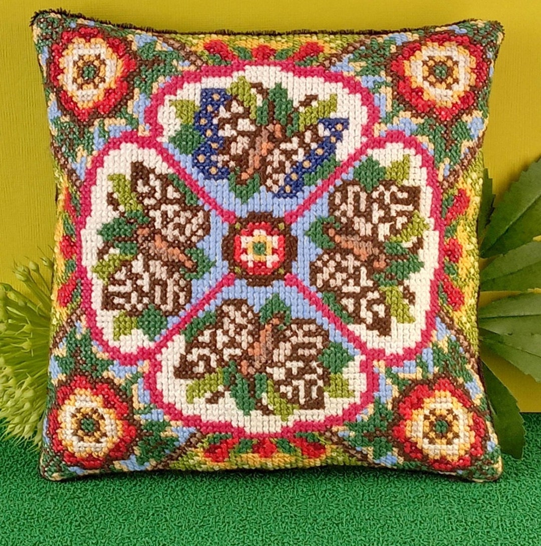 Tudor Butterflies Counted Cross Stitch Mini Cushion Kit, Sheena Rogers ...