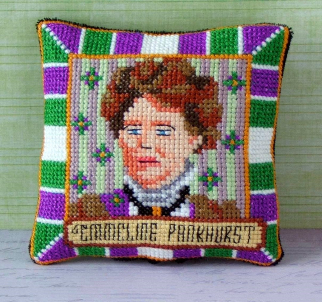 Emmeline Pankhurst Counted Cross Stitch Pincushion Kit, Sheena Rogers ...
