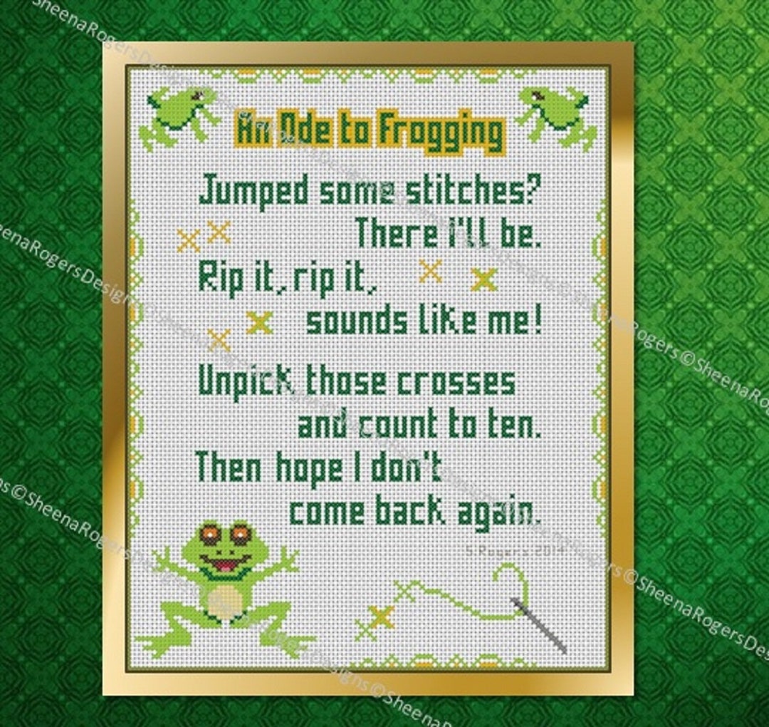 An Ode to Frogging Cross Stitch PDF Chart, Sheena Rogers Designs - Etsy