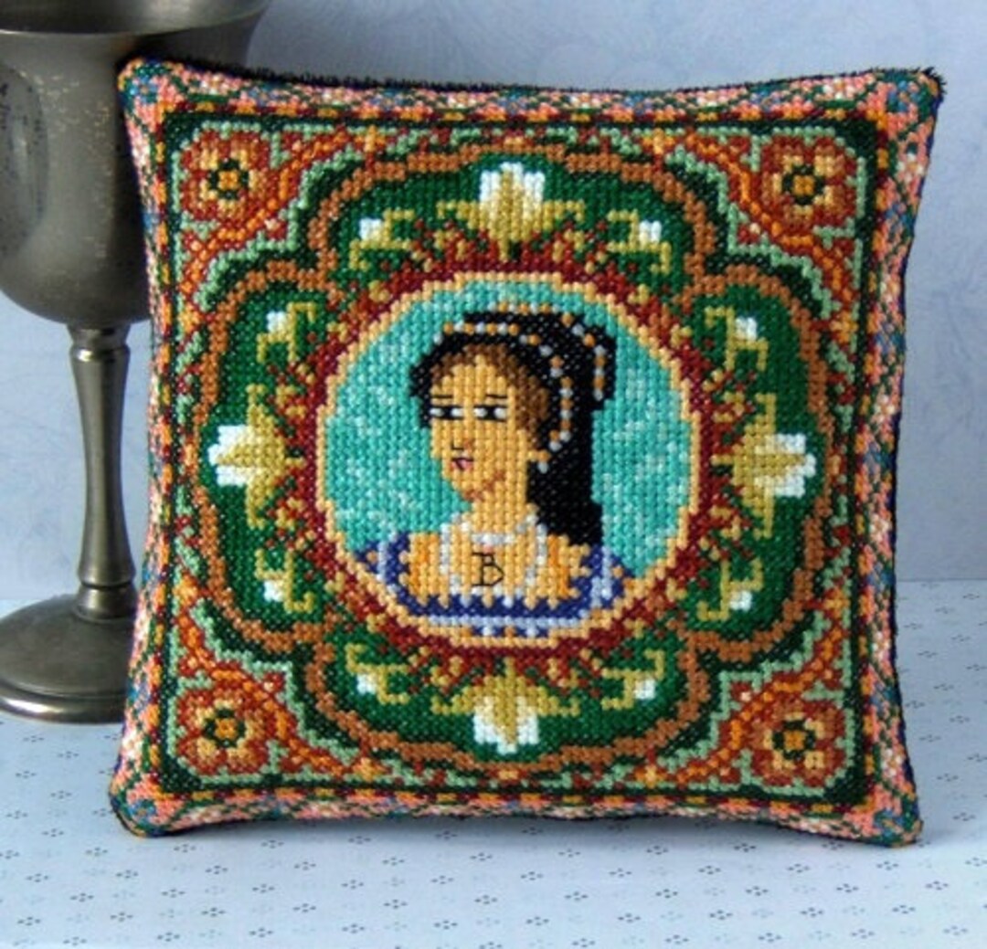 Anne Boleyn Miniature Portrait Counted Cross Stitch Mini Cushion Kit ...
