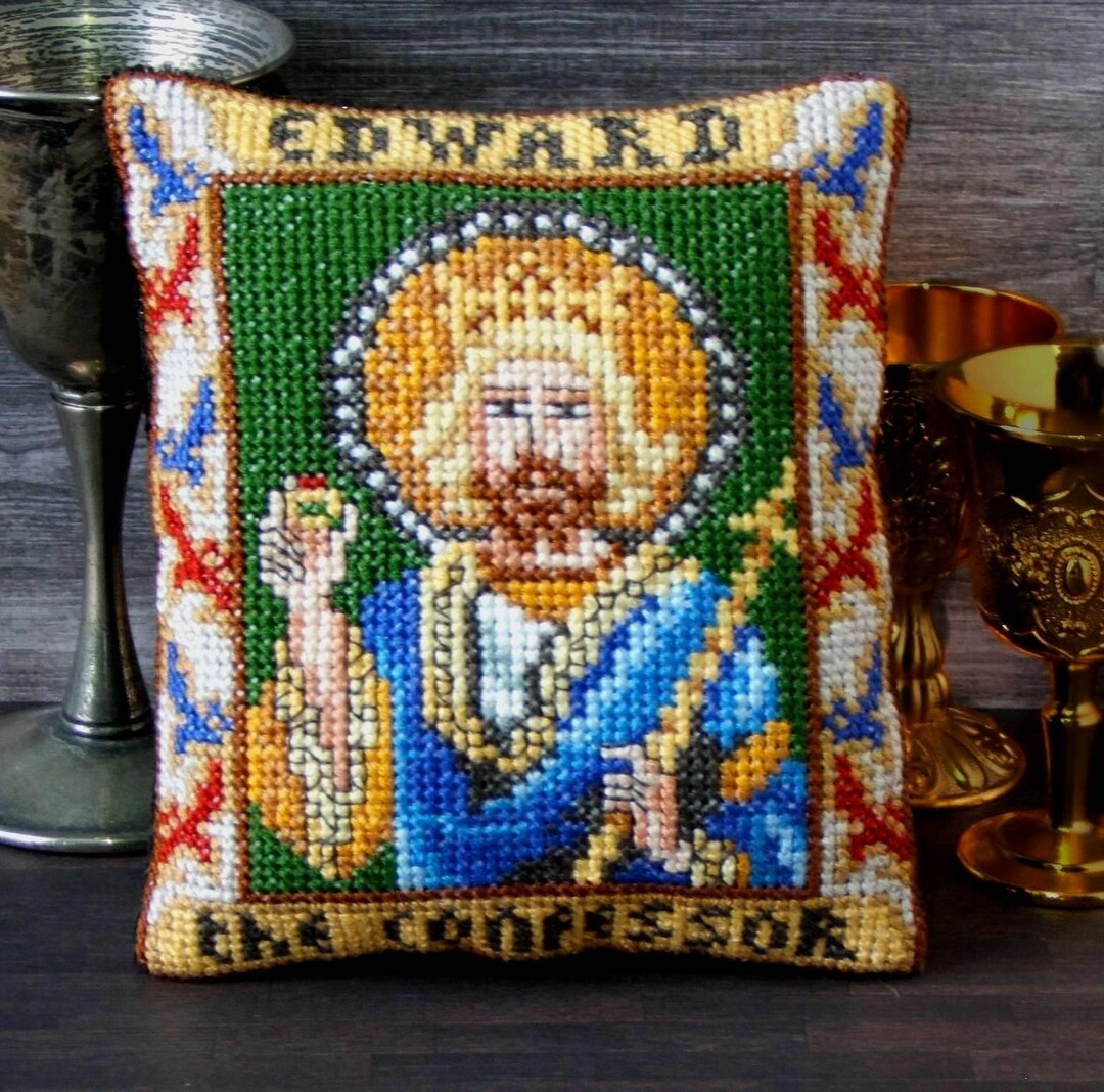 Edward the Confessor Counted Cross Stitch Mini Cushion Kit, Sheena ...