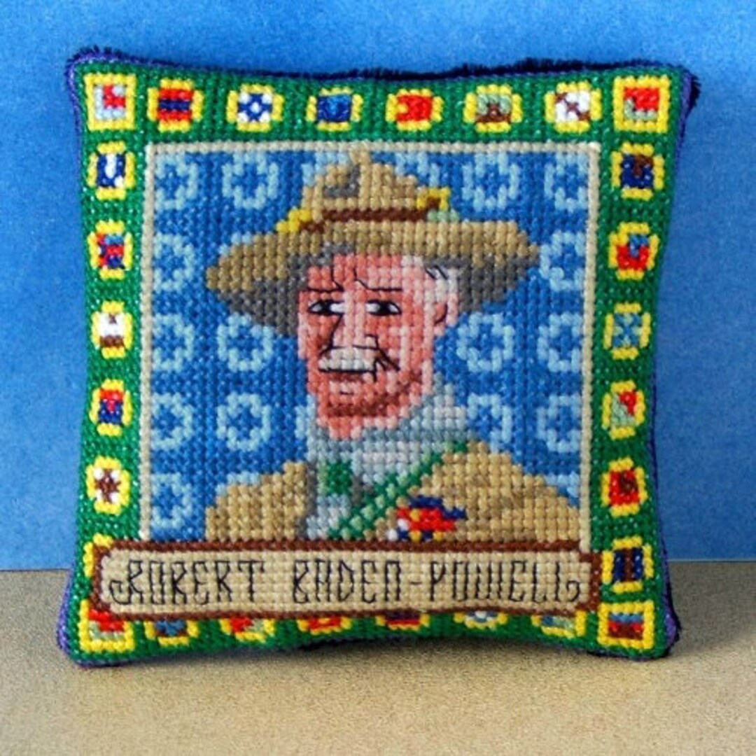 Robert Baden-powell Counted Cross Stitch Pincushion Kit, Sheena Rogers ...