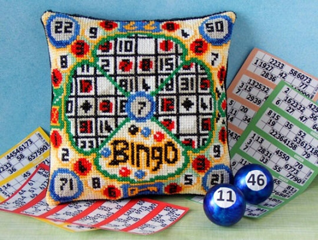 Bingo Counted Cross Stitch Mini Cushion Kit, Sheena Rogers Designs - Etsy