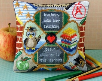 Teacher Cross Stitch - Etsy