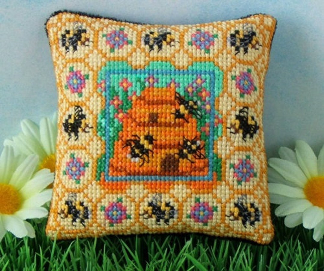 Beehive Counted Cross Stitch Pincushion Kit, Sheena Rogers Designs - Etsy