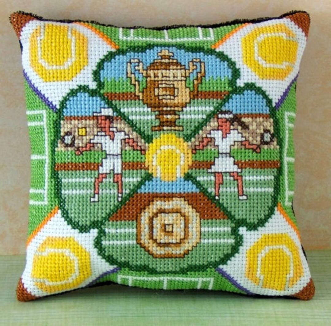 Anyone for Tennis Counted Cross Stitch Mini Cushion Kit, Sheena Rogers ...