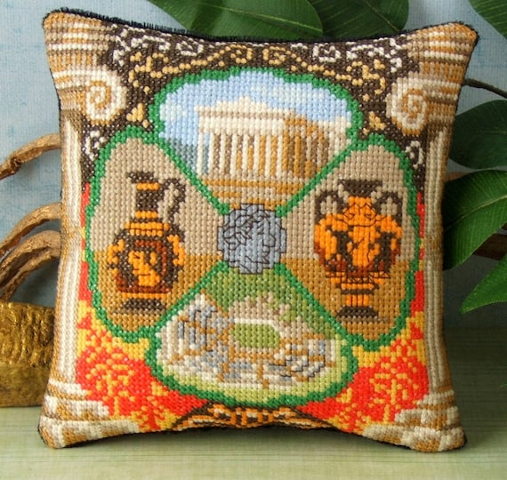 Ancient Greece Counted Cross Stitch Mini Cushion Kit Sheena Rogers Designs Etsy
