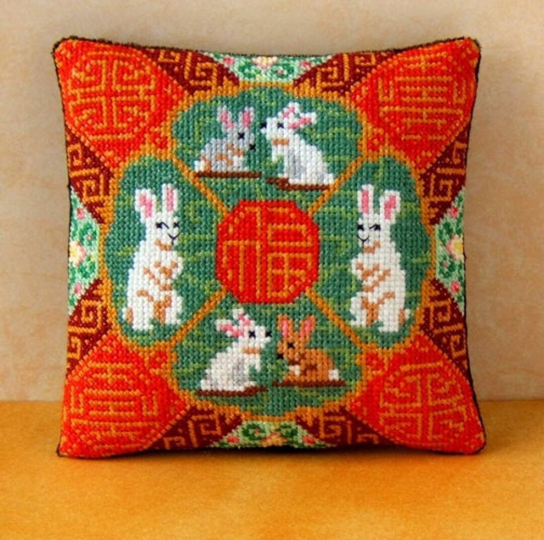 Year of the Rabbit Counted Cross Stitch Mini Cushion Kit, Sheena Rogers ...