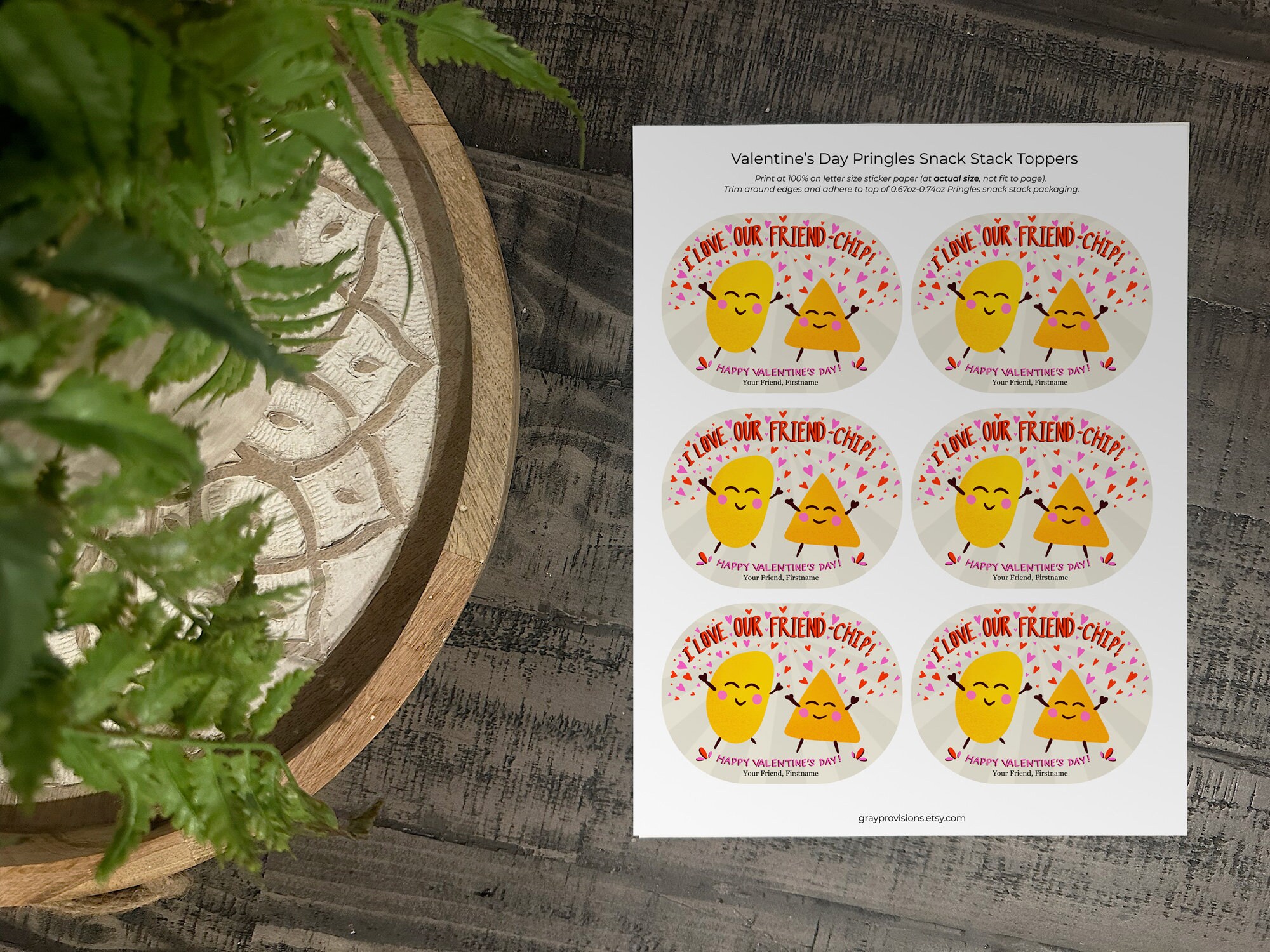 Instant Editable and Printable Template for Valentine's Day Pringles ...